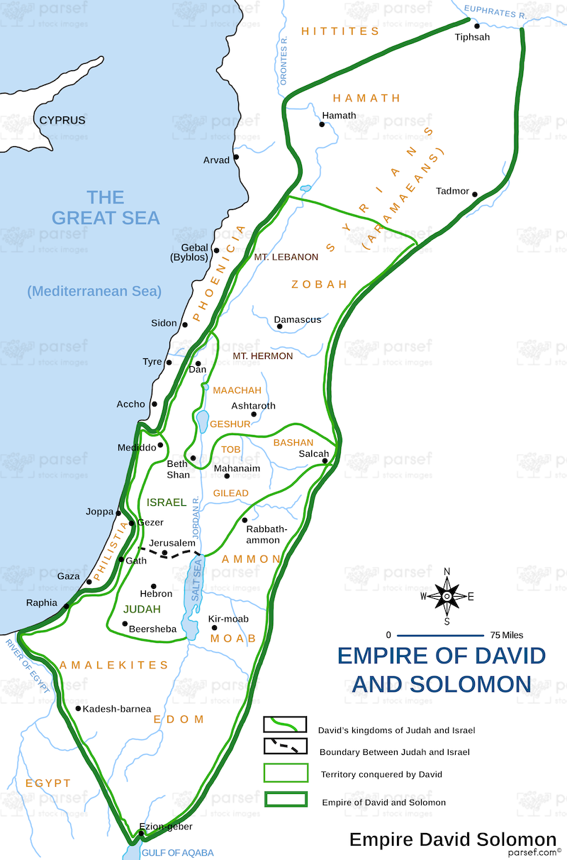 I Kings Empire of David and Solomon Bible Map | Course Bible Maps