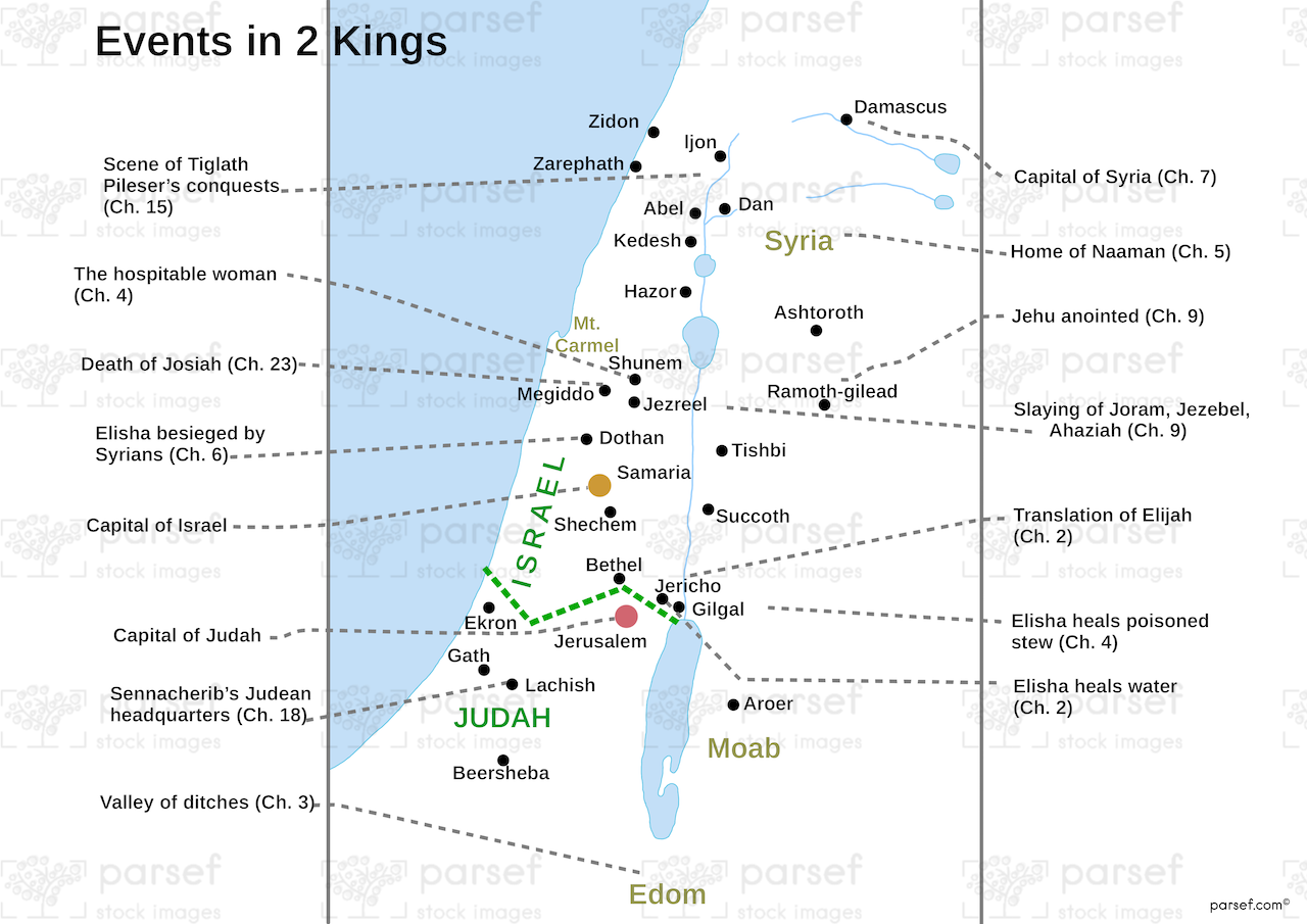 Events in 2 Kings Bible Map | Course Bible Maps