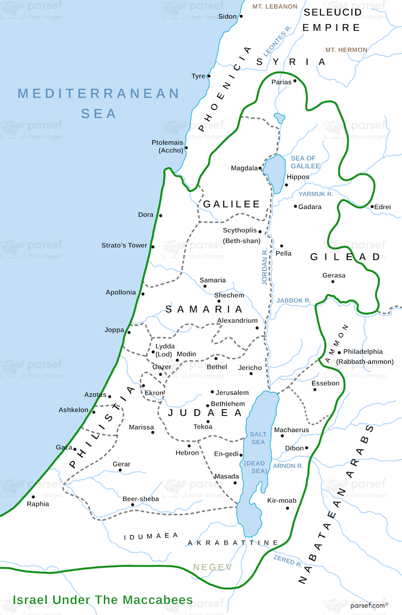Israel Under the Maccabees Bible Map | Course Bible Maps