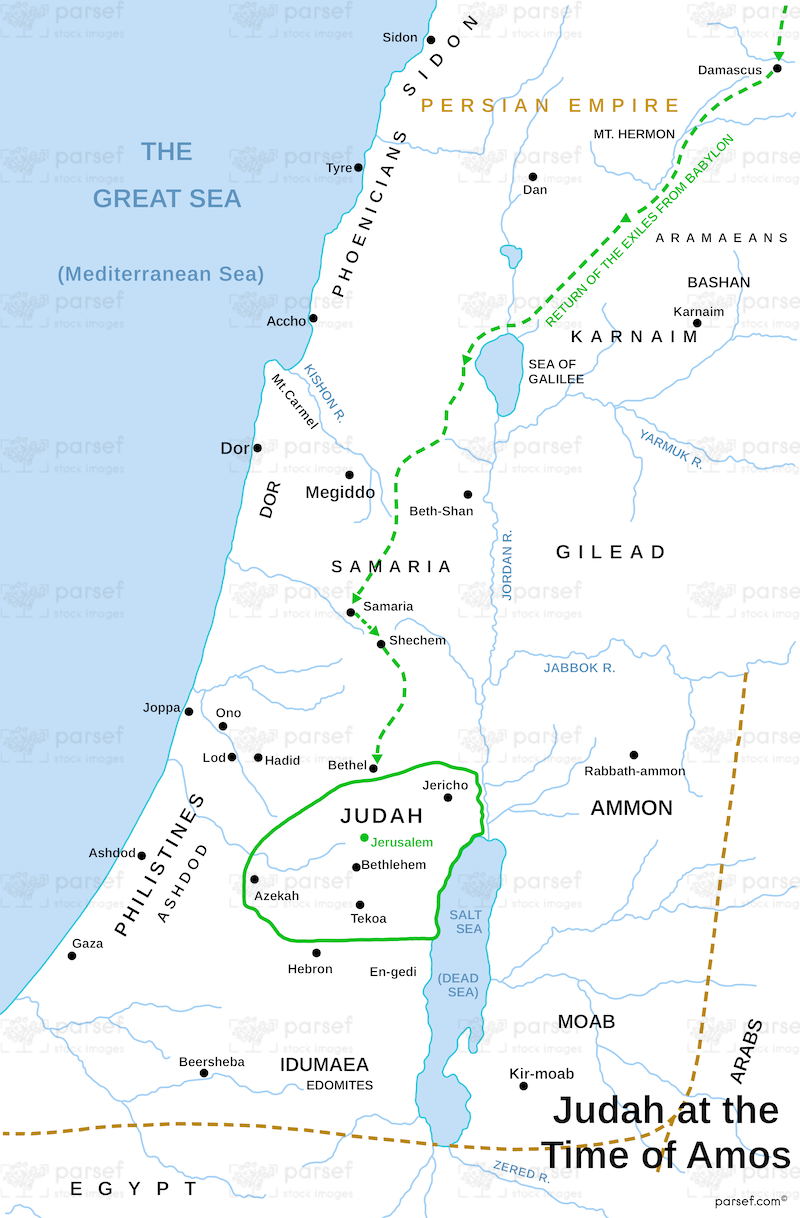 Amos Judah Bible Map | Course Bible Maps