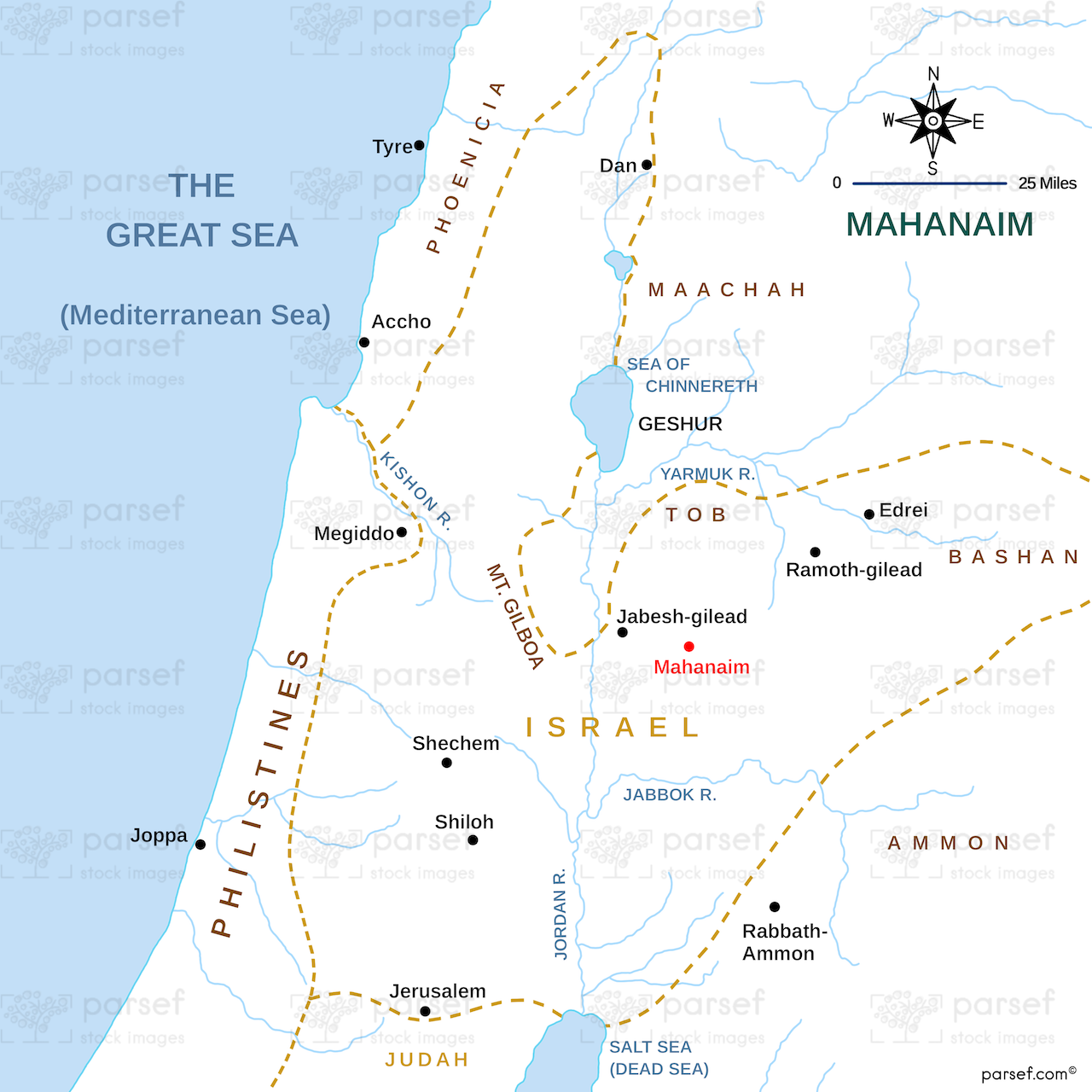 Mahanaim Bible Map | Course Bible Maps