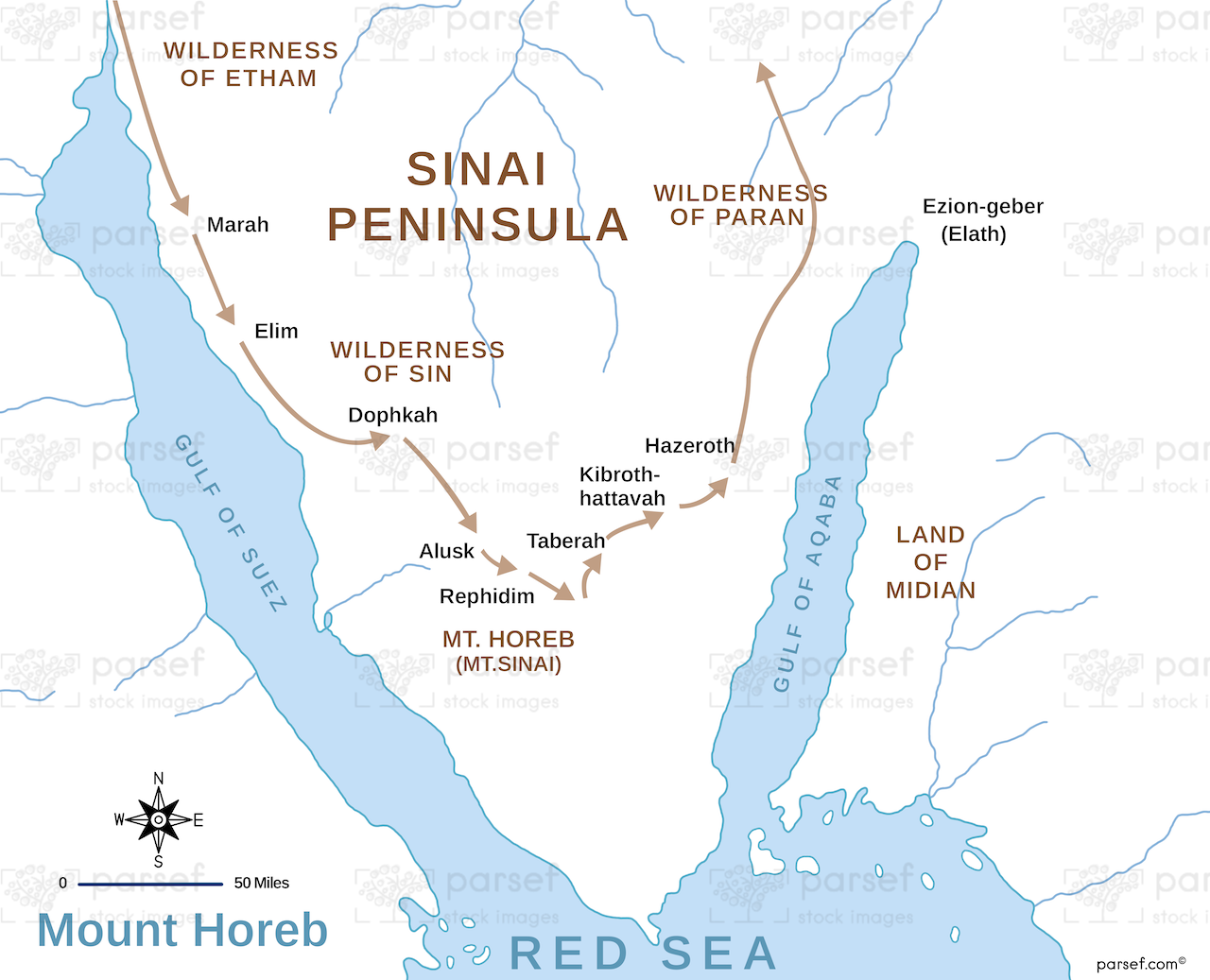 Exodus Mount Horeb Bible Map | Course Bible Maps