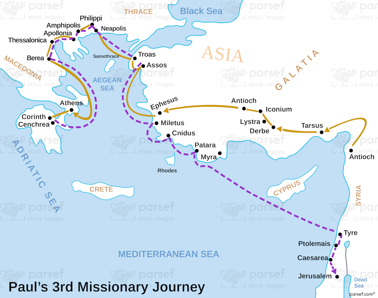 Acts Pauls Third Missionary Journey Bible Map | Course Bible Maps
