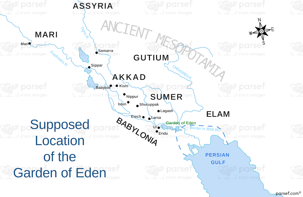 Genesis Garden of Eden Bible Map | Course Bible Maps