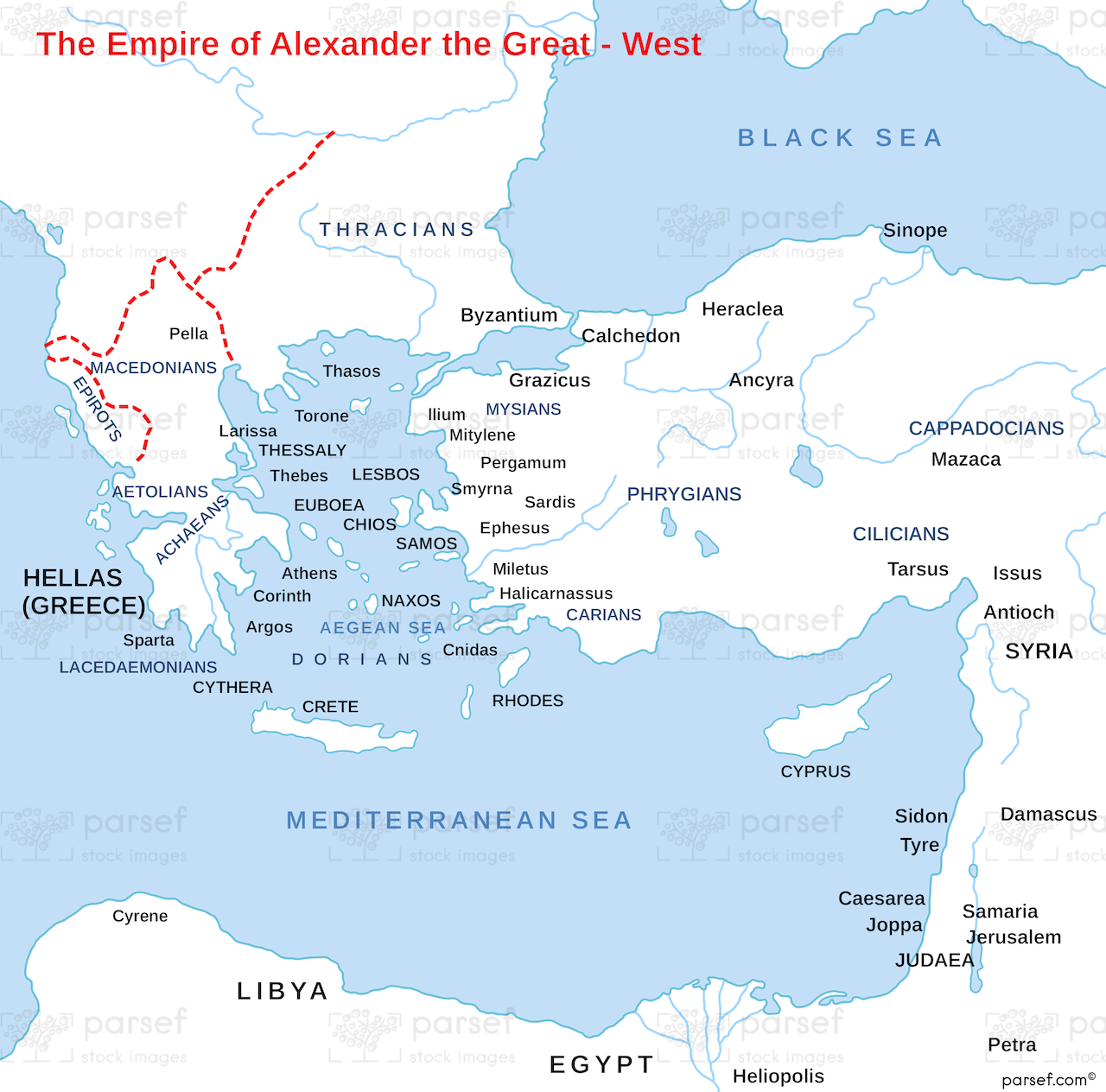 Alexander the Great’s Empire on the West Bible Map | Course Bible Maps
