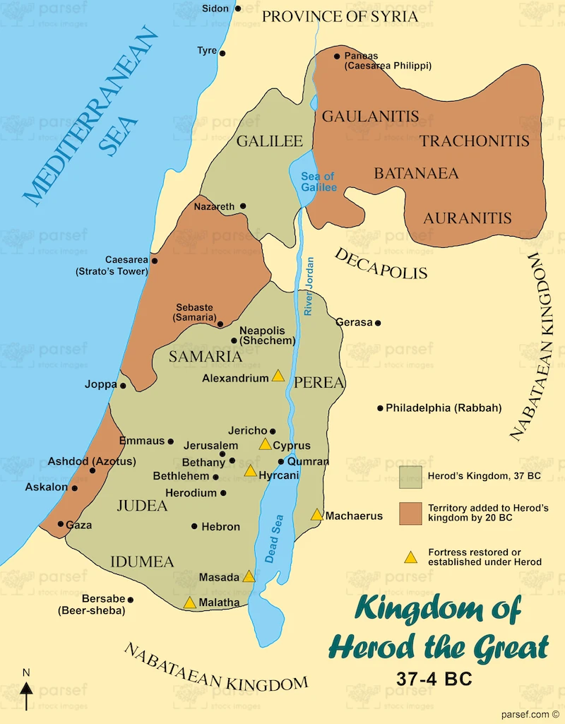 Herod the Great’s Kingdom Bible Map | Course Bible Maps